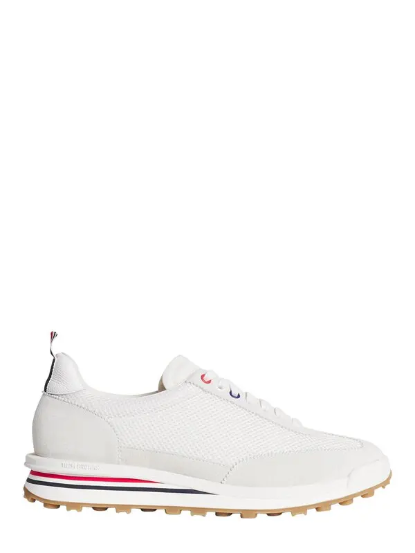 Thom Browne Suede-trim Technical Tricolour Sneakers - White