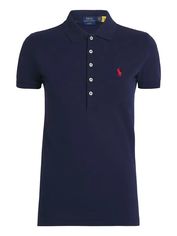 Polo Ralph Lauren Julie Stretch-cotton Polo Shirt - Navy