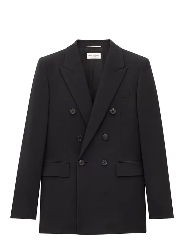 Saint Laurent Virgin Wool Blazer - Black