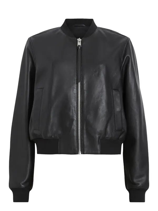 ALLSAINTS Orten Leather Bomber Jacket - Black