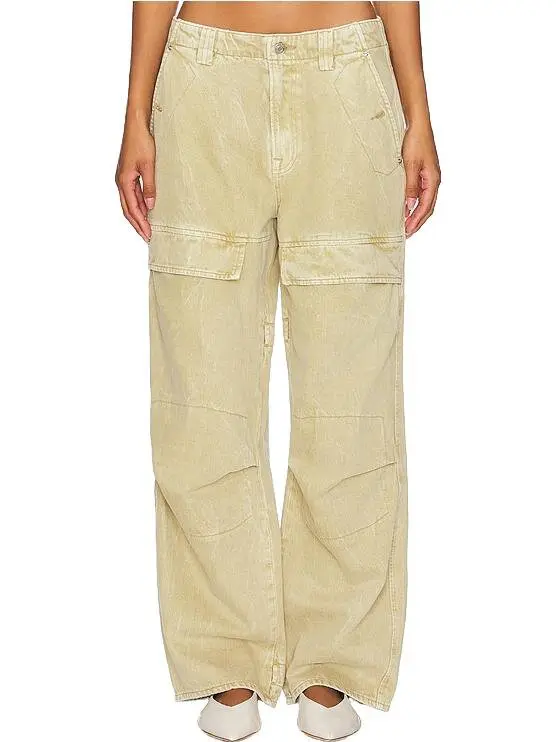 GRLFRND Steph Low Rise Cargo Jeans - Beige