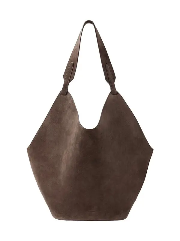 Khaite Lotus Medium Suede Tote - Brown