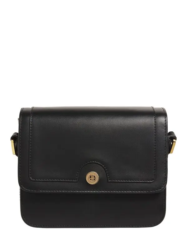 Harrods Leather Camera Bag With Gold-tone Hardware - Black