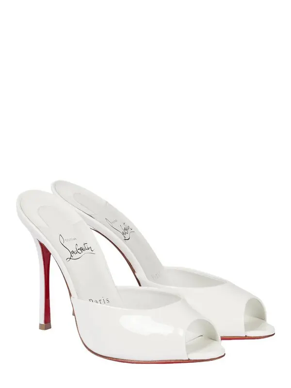 CHRISTIAN LOUBOUTIN Bridal Me Dolly Patent Leather Mules - White