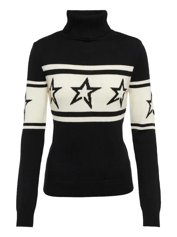 Perfect Moment Chopper Wool Turtleneck Sweater - Black