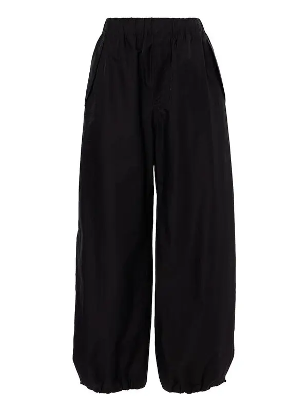 Wardrobe.NYC High-rise Wide-leg Cotton-blend Trousers - Black