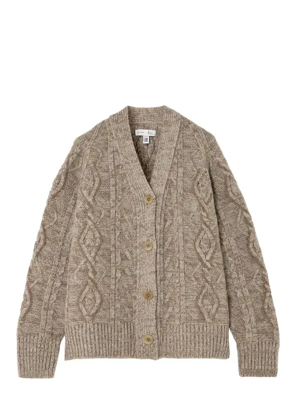 NET-A-PORTER FOR THE KING’S FOUNDATION Cable-knit Wool Cardigan - Neutrals