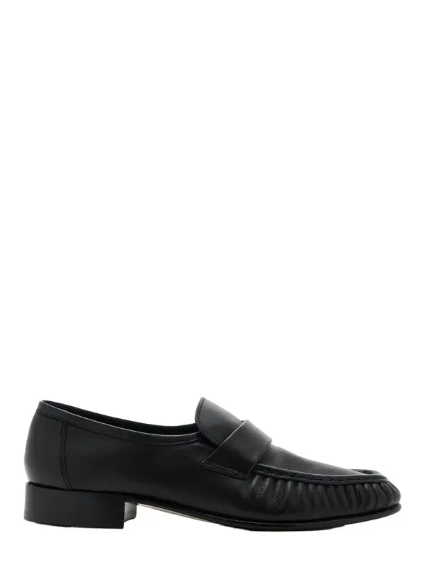 THE ROW Soft Nappa Leather Loafers - Black