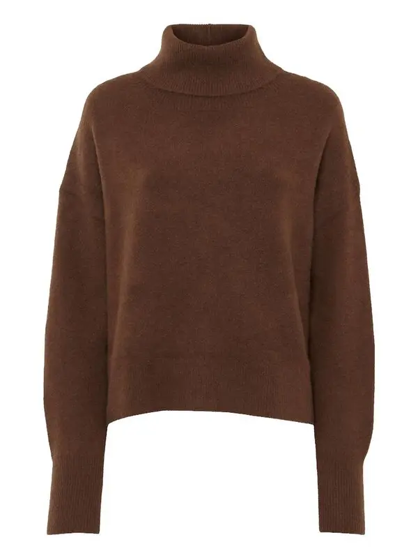 JOSEPH Cashmere-blend Turtleneck Sweater - Brown