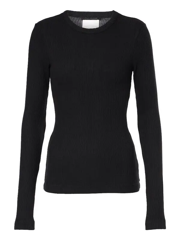 Citizens Of Humanity Bina Ribbed-knit Jersey Top - Black