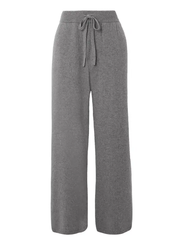 THE ELDER STATESMAN Cashmere Wide-leg Track Pants - Gray