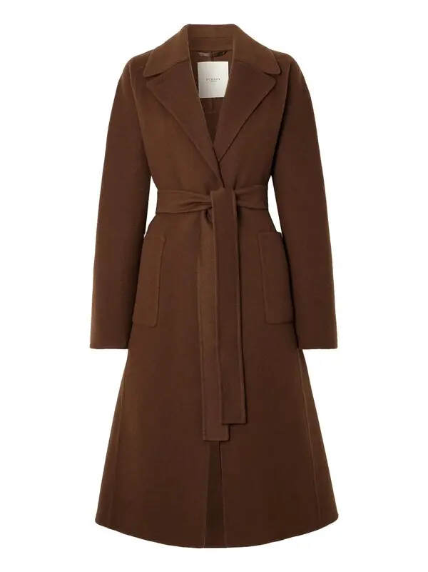 Purdey Portman Belted Wool And Cashmere-blend Coat - Brown