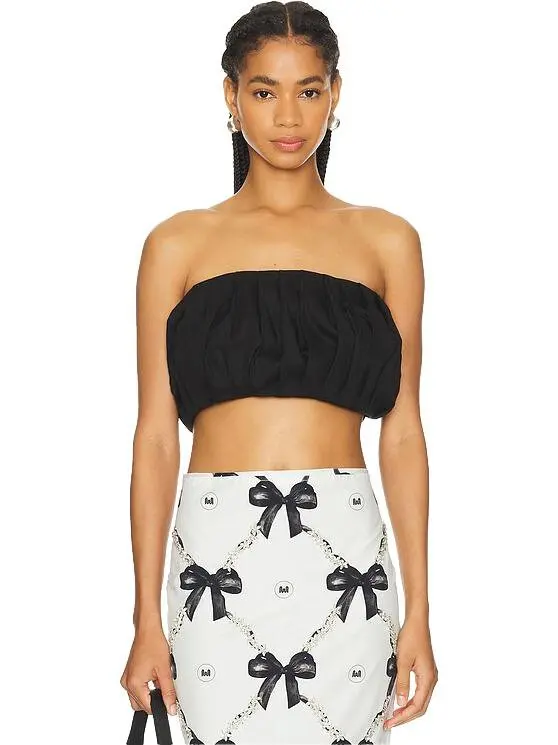 MILKWHITE Mini Peplum Top In . Also - Black