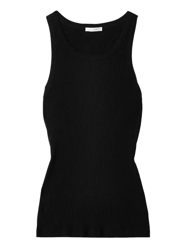THE ROW Misty Ribbed Cotton-jersey Tank - Black