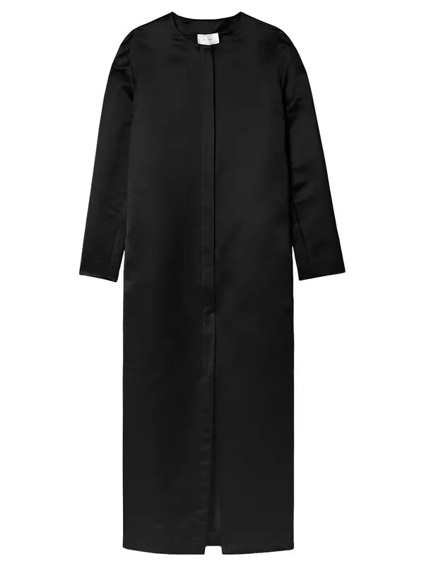 THE ROW Iside" Duchesse-satin Midi Dress - Black
