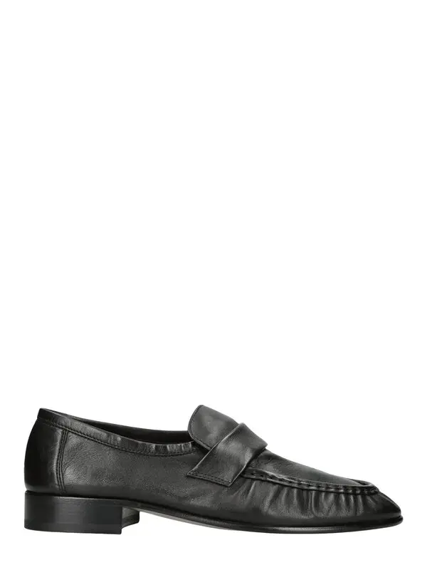 THE ROW Soft Leather Loafers - Black