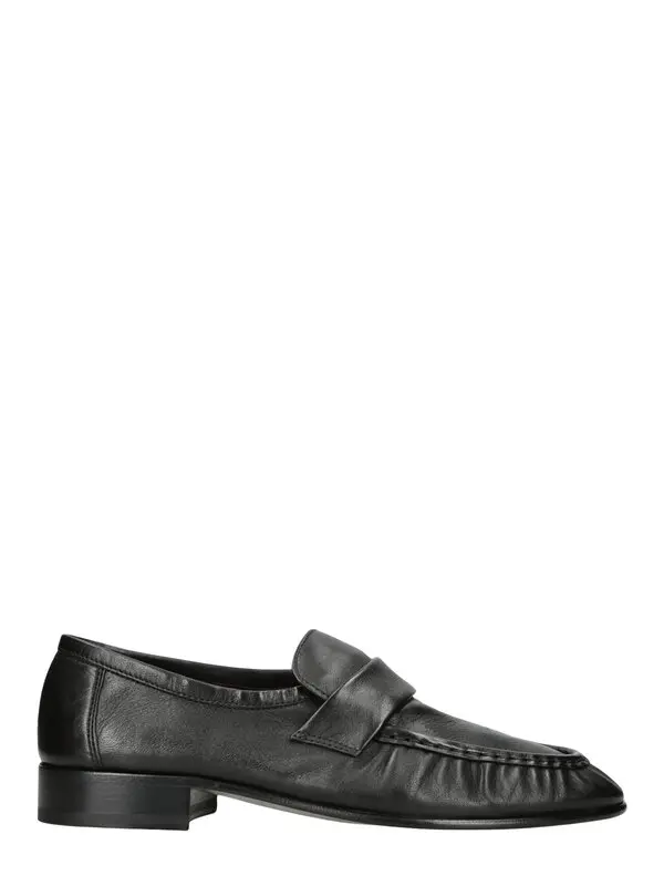 THE ROW Soft Leather Loafers - Black