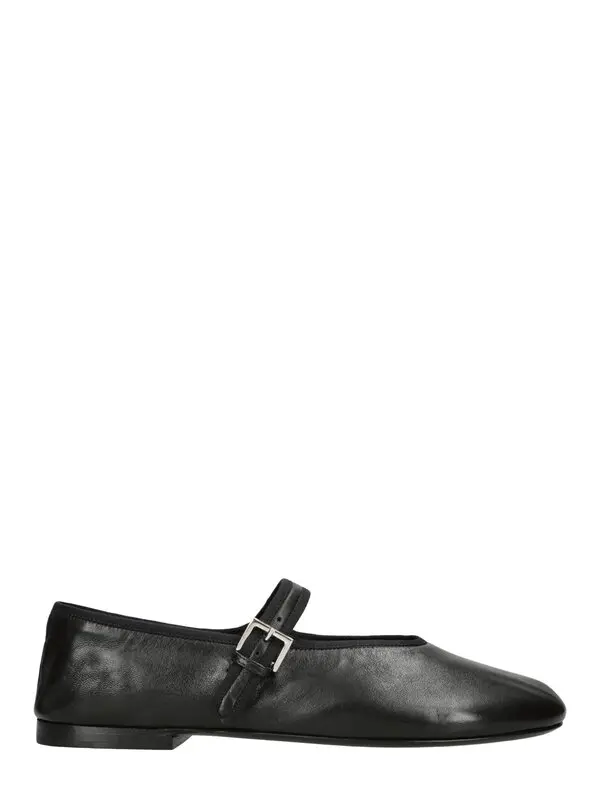 THE ROW Boheme Leather Mary Jane Flats - Black