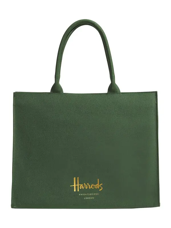 Harrods Large Cotton Logo Tote Bag - Green