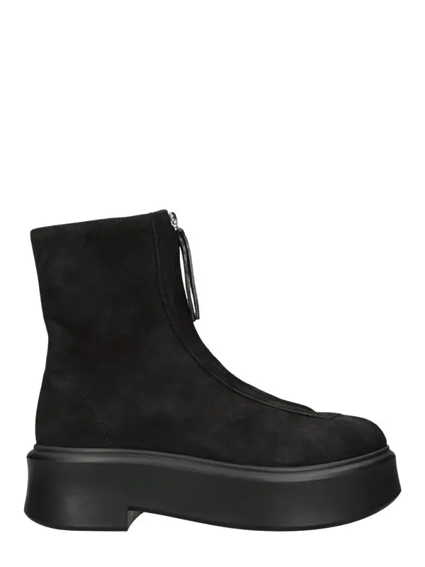 THE ROW Zipped Suede Ankle Boots 50 - Black
