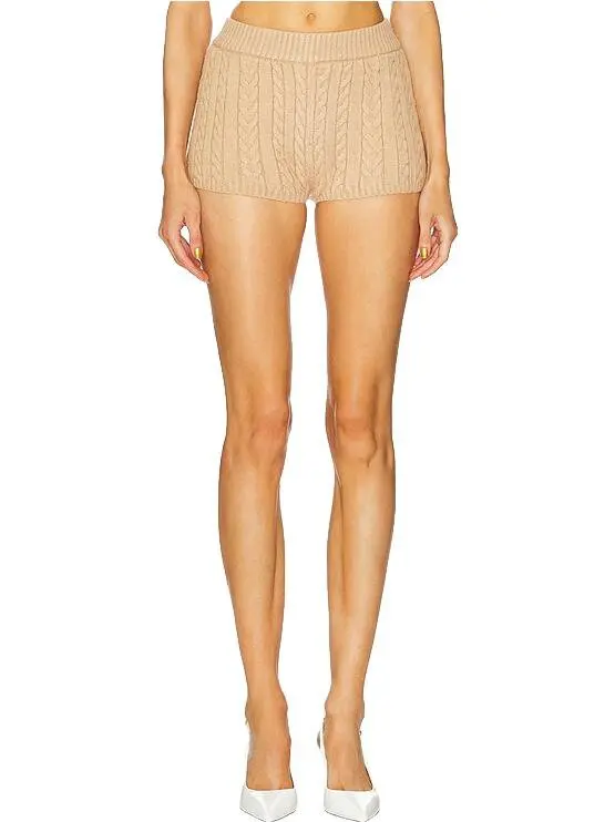 SEROYA Molly Cable Knit Hot Short In . Also - Tan