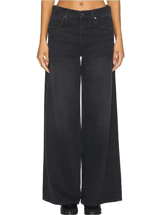 MOTHER The Slung Sugar Cone Sneak Jeans - Black
