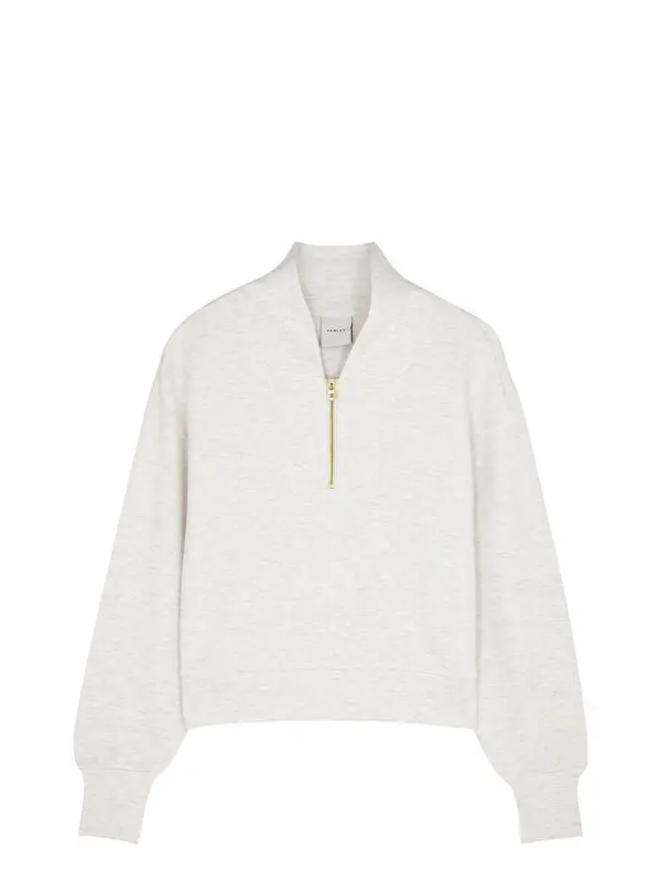 Varley Davidson Half-zip Stretch-jersey Sweatshirt - Ivory