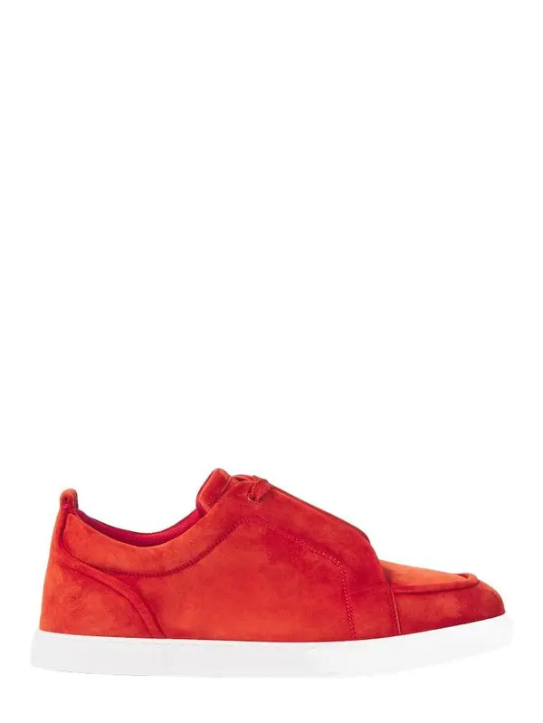 CHRISTIAN LOUBOUTIN Suede Lace-up Sneakers - Red