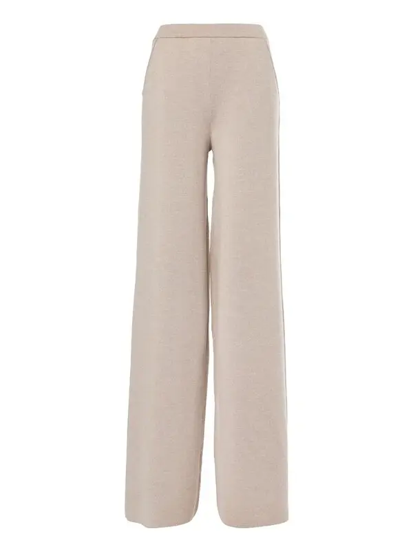 Ralph Lauren Wool Wide-leg Trousers - Beige