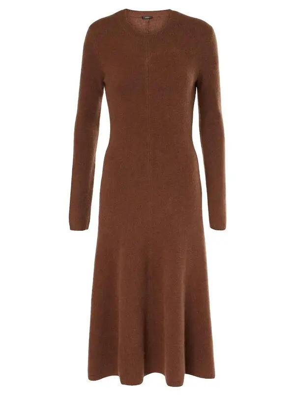 JOSEPH Cashmere-blend Midi Dress - Brown