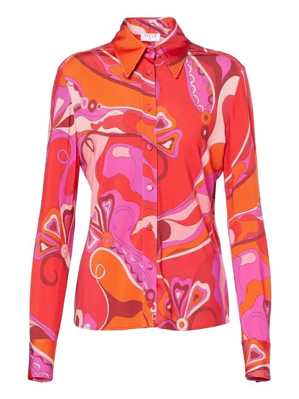 Emilio Pucci Orchidee Satin Jersey Shirt - Multicoloured