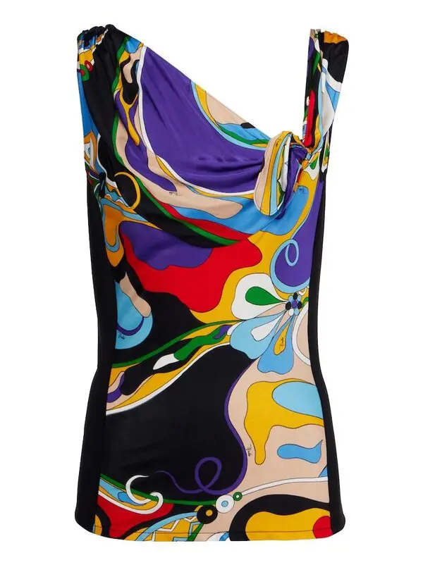 Emilio Pucci Orchidee Tie-neck Top - Multicoloured