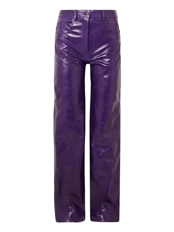 16Arlington Vante Straight-leg Leather Pants - Purple