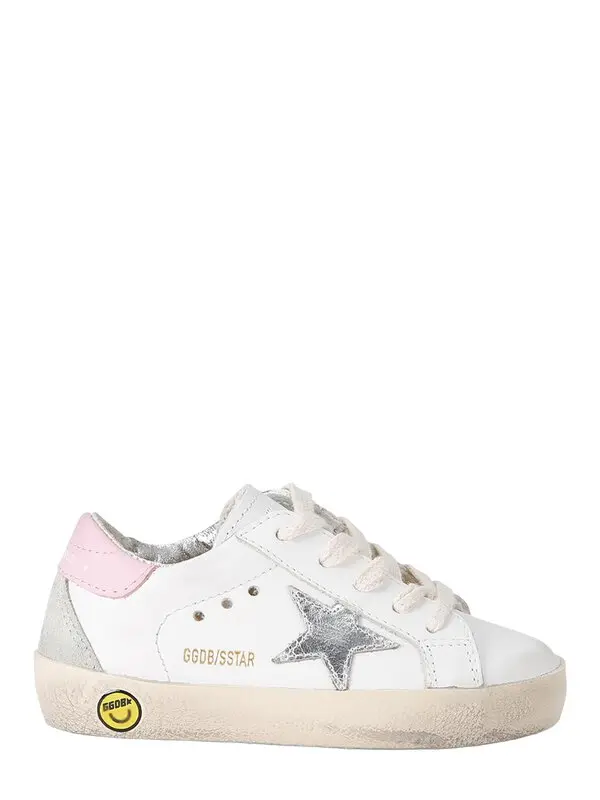 GOLDEN GOOSE Super Star Lace Up Sneakers - Silver