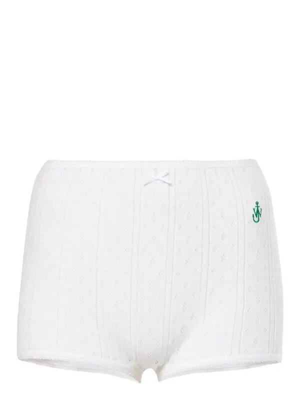 JW Anderson Pointelle Cotton And Cashmere Shorts - White