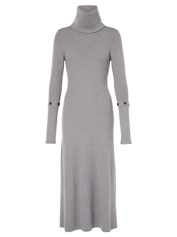 Proenza Schouler Jocelyn Ribbed-knit Midi Dress - Grey