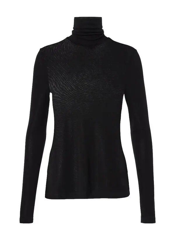 AGOLDE Pascale Jersey Turtleneck Top - Black