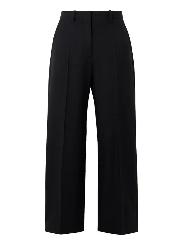 THE ROW Albereta Wool Straight-leg Pants - Black