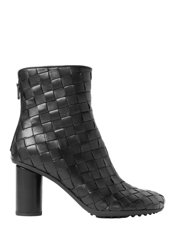 Bottega Veneta Atomic Intrecciato Leather Ankle Boots - Black