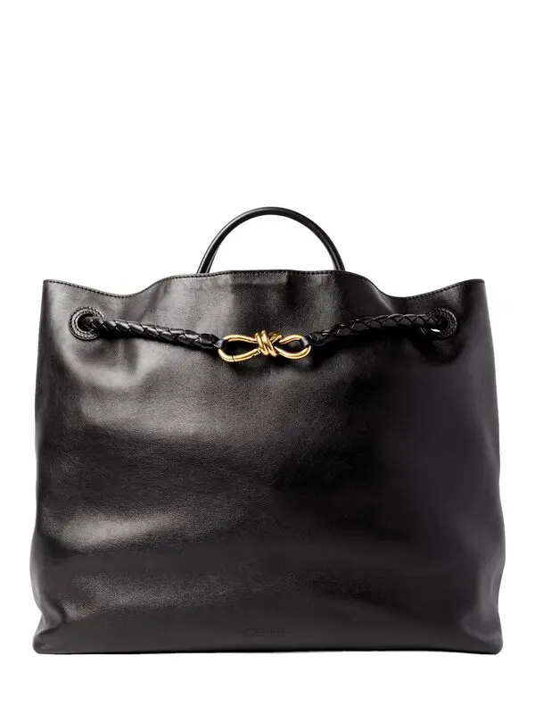 Bottega Veneta Andiamo Large Intrecciato Leather Tote - Black
