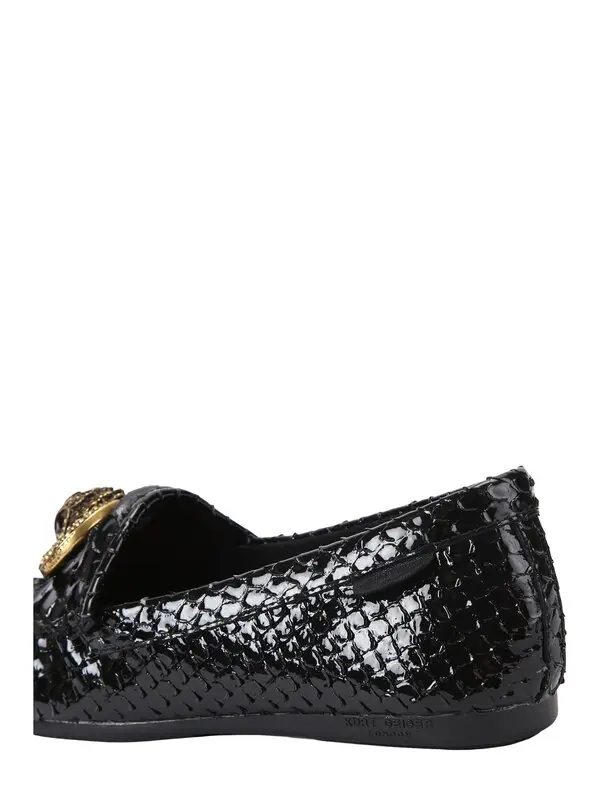 Kurt Geiger Lizard-effect Patent Leather Loafers - Black