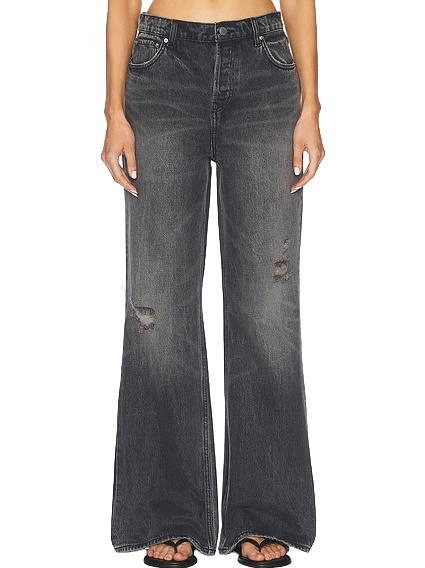 GRLFRND Jade Low Rise Relaxed Flare Jeans - Phantom