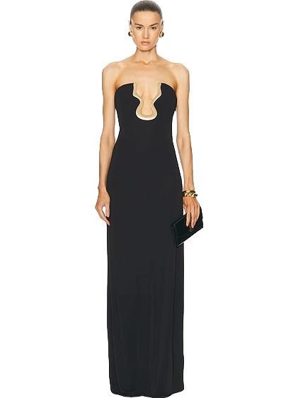 Cult Gaia Abril Gown With Gold-tone Hardware - Black