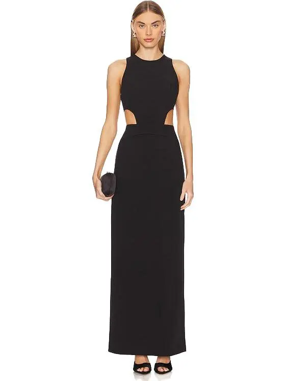 ET OCHS Naomi Halter Cut Out Gown - Black
