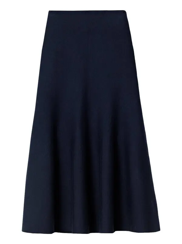 Khaite Odil Wool-blend Midi Skirt - Blue