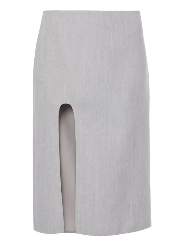 Stella McCartney Wool Pencil Skirt With Slit - Grey