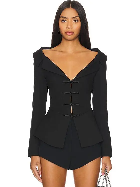 SAU LEE Nicola Top - Black