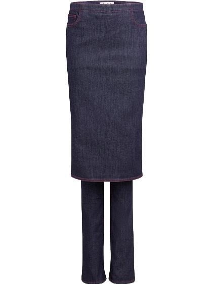 Alaïa Straight Leg With Skirt Jeans - Bleu Fonce