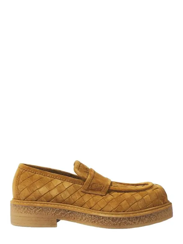 Bottega Veneta Haddock Intrecciato Suede Loafers - Brown