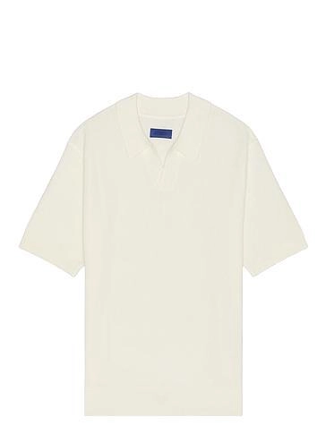 Saturdays Nyc Alex Merino Wool Open Placket Polo - Ivory
